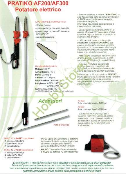 Potatore elettrico Pratiko AF200, categoria Potatori Forbici AIMA