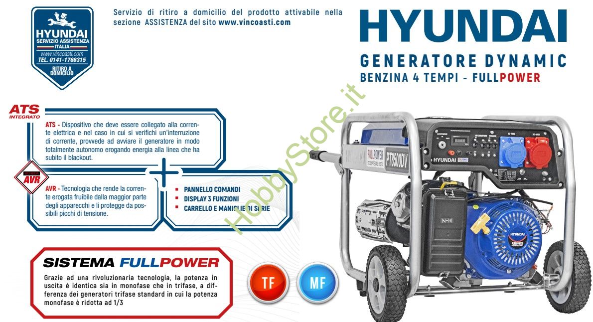 Generatore Hyundai Dynamic 8,5 kW AVR Avviamento Elettrico , categoria ...
