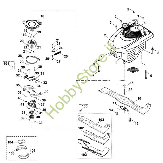 E - Motore, lama MB 505 BS, categoria MB 505 BS VIKING