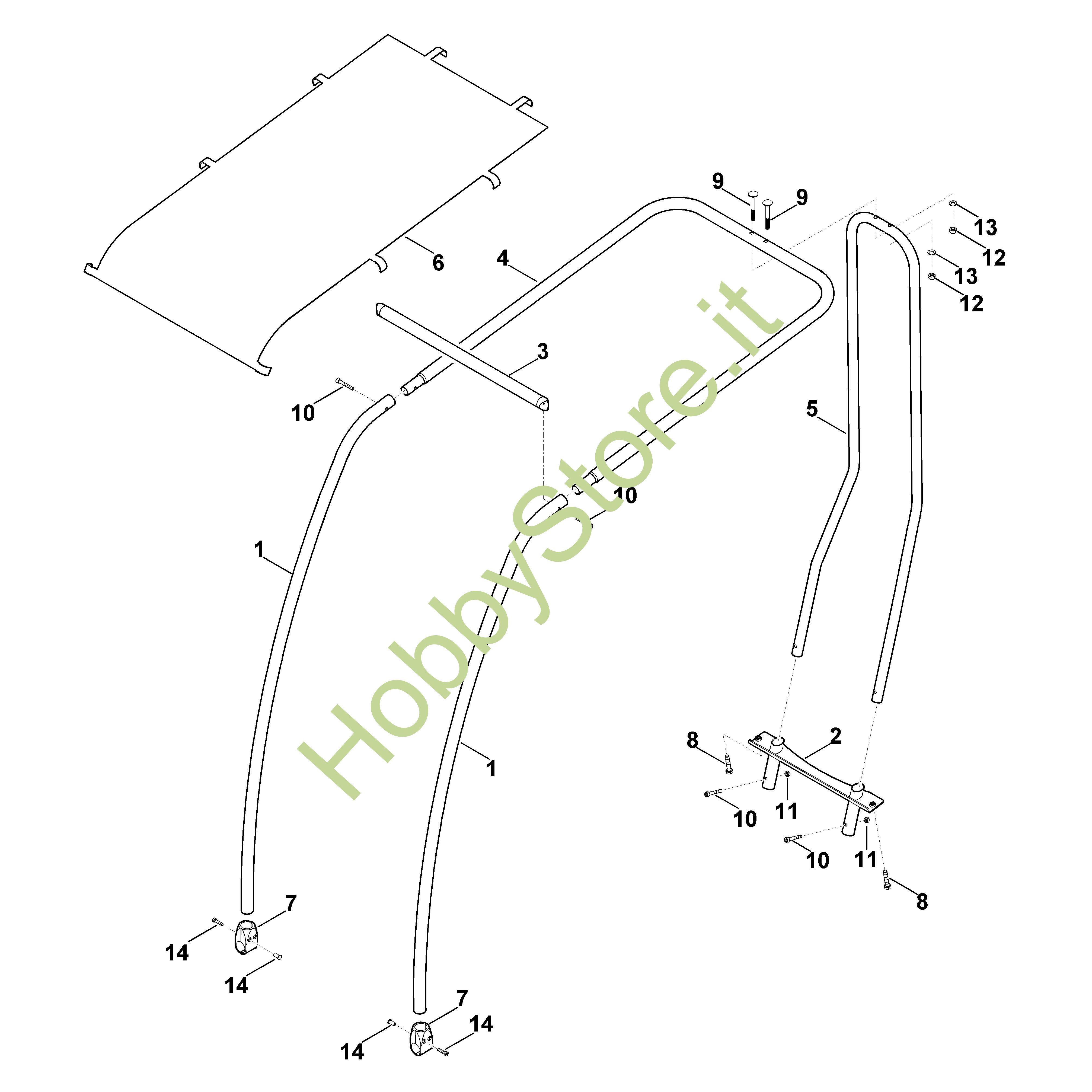 A - Tettuccio parasole ASD 500, categoria ASD 500 VIKING