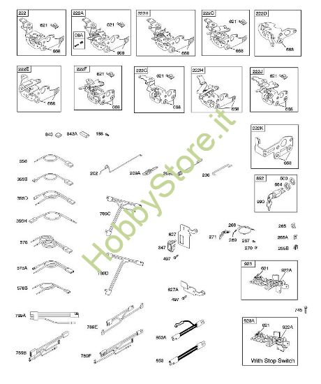 E - Comandi, sistema elettrico, freno volano, molla regolatore 126T02 ...
