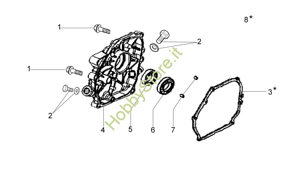 Coperchio basamento MH 198 RK (K800 HC) 35cm Motozappa, categoria MH ...