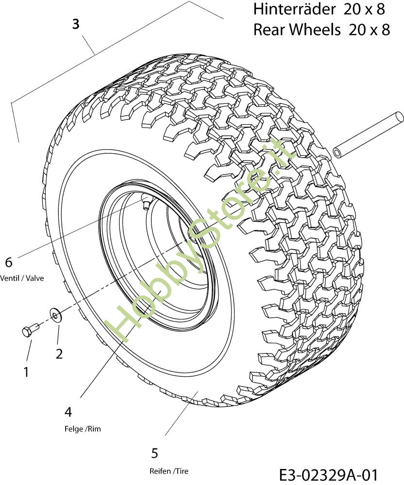 Ruote posteriori POLO 108/17 H Trattorino, categoria POLO 108/17 H ...