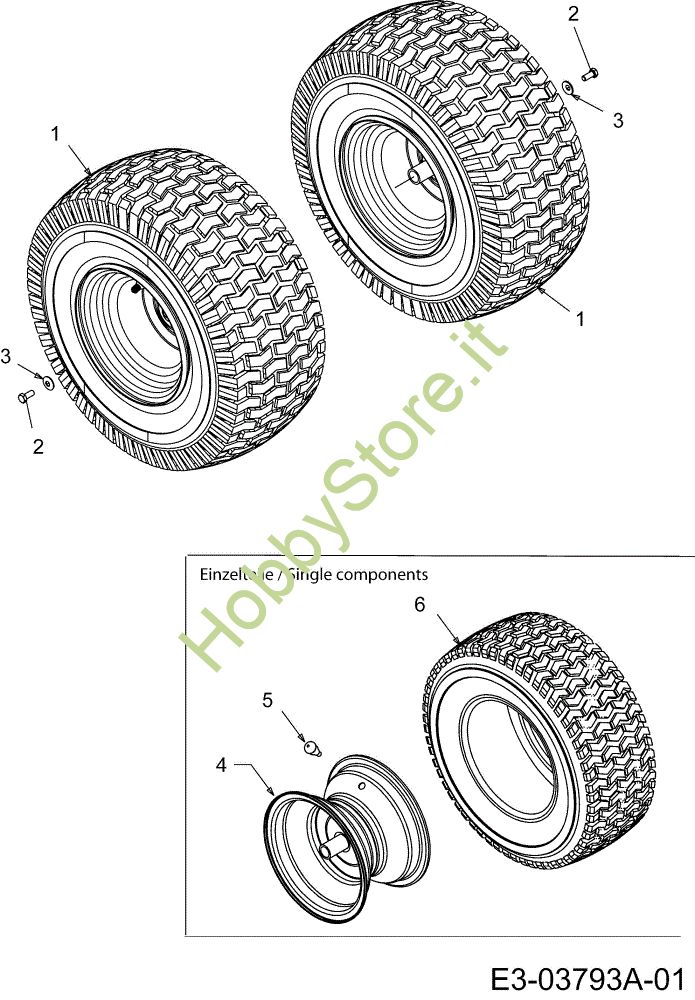 Ruote posteriori TORNADO 108/17,5 H Trattorino, categoria TORNADO 108/ ...