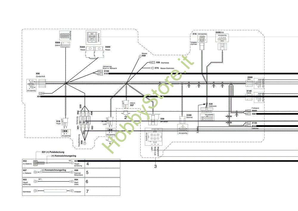 Schema elettrico EF 95/16 K H Trattorino, categoria EF 95/16 K H ...
