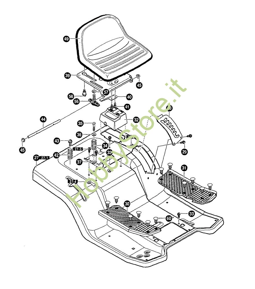 Telaio posteriore (2/2) GRAND PRIX 12.5 - (1°Sr.) Trattorino - 1ª serie ...