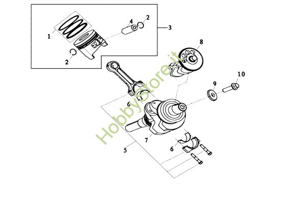 Pistone MOTORE K9000 HD (Diesel) Motore, categoria MOTORE K9000 HD ...